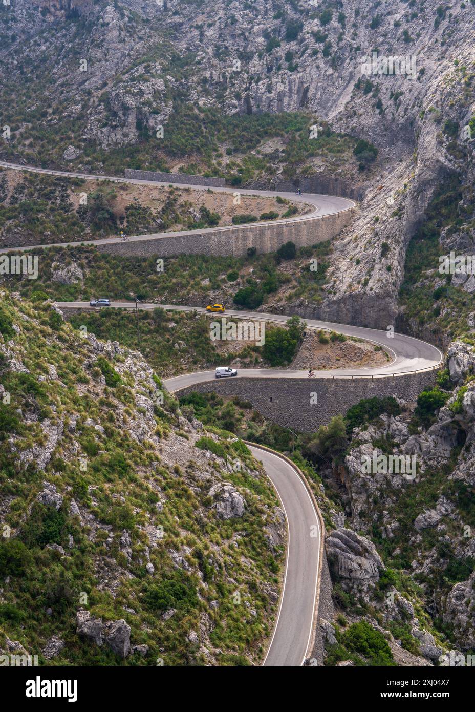 Clouds on the famous winding road in Sa Calobra on the island of ...
