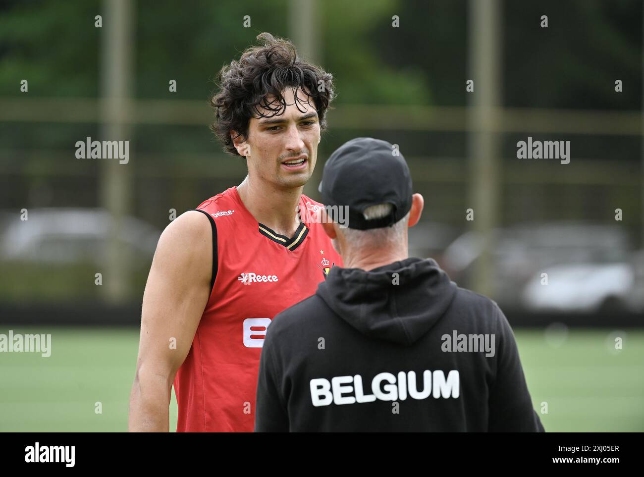 Wilrijk, Belgium. 16th July, 2024. Belgium's Roman Duvekot and Belgium's assistant coach Shane ...