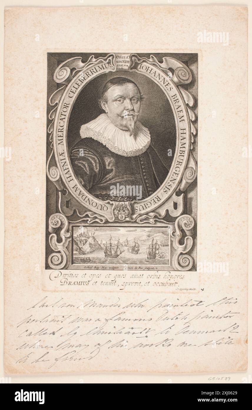 Copper engraving of merchant Johan Braem by Simon de Pas, included in ...
