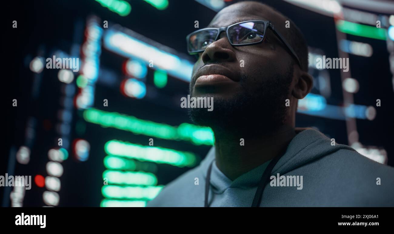 Close up portrait hacker programmer hi-res stock photography and images ...