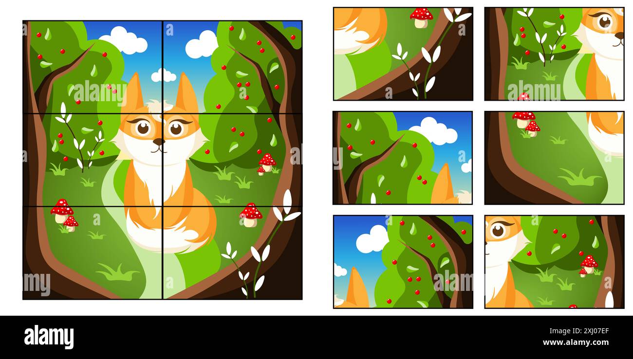 Child Game. Collect a picture. Puzzle education game for children. Cute ...