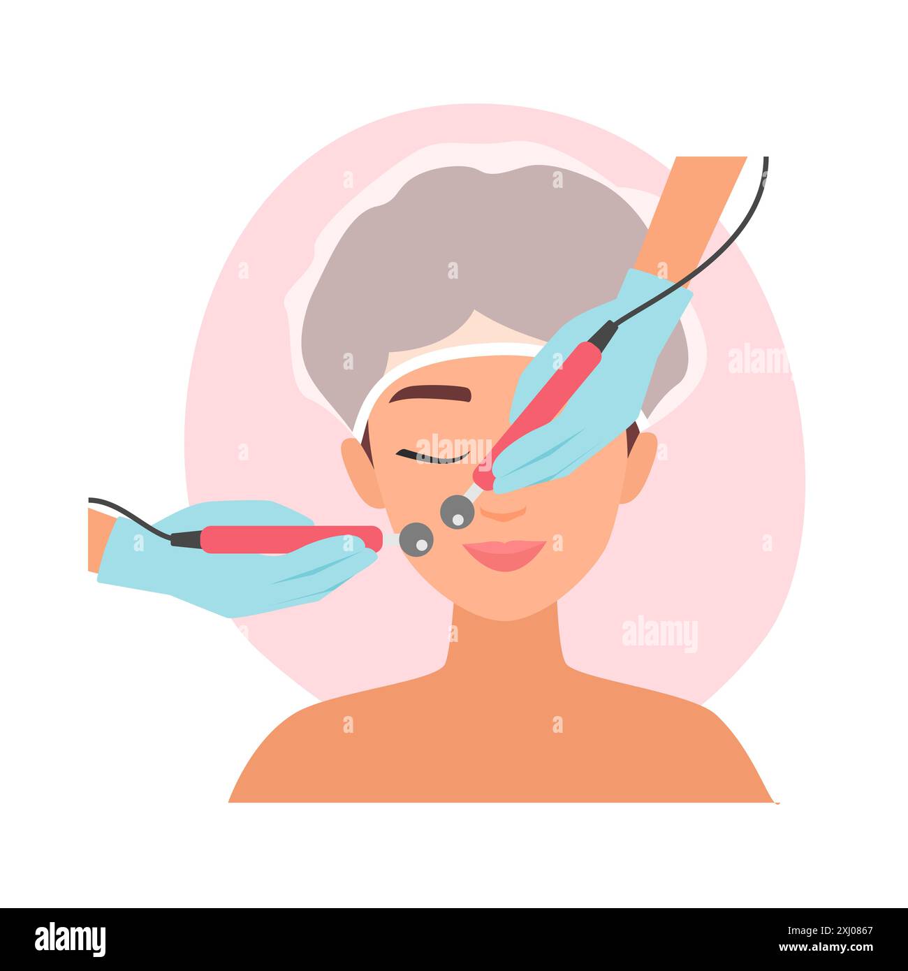 Woman cosmetologist doing hand massage Stock Vector Images - Alamy