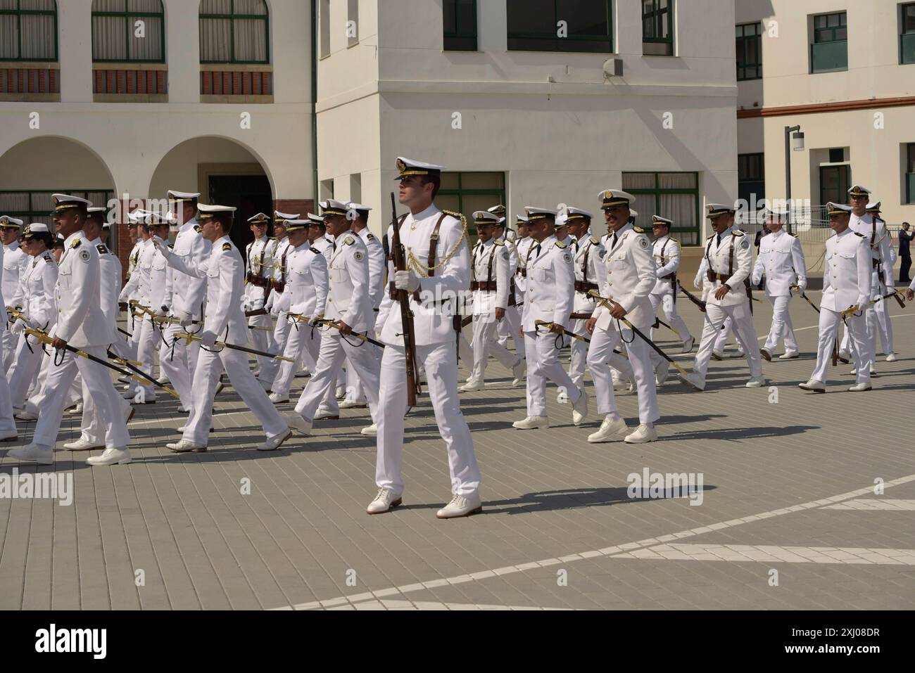 Marin, Pontevedra, Spain. El Rey Felipe VI acompa;ado de la princesa e Asturias, Leonor y la ...