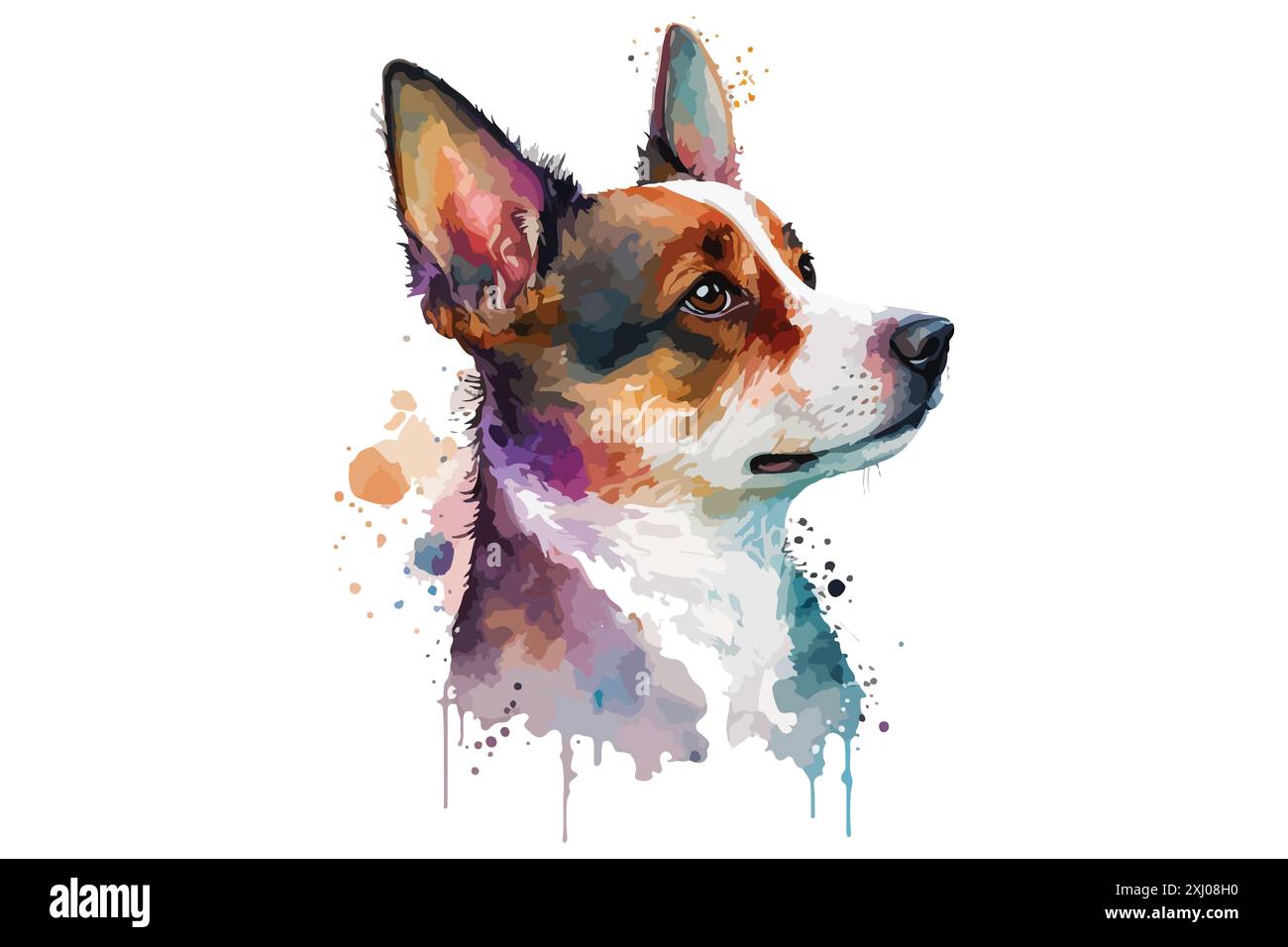 Watercolor dogs illustration hi-res stock photography and images - Alamy