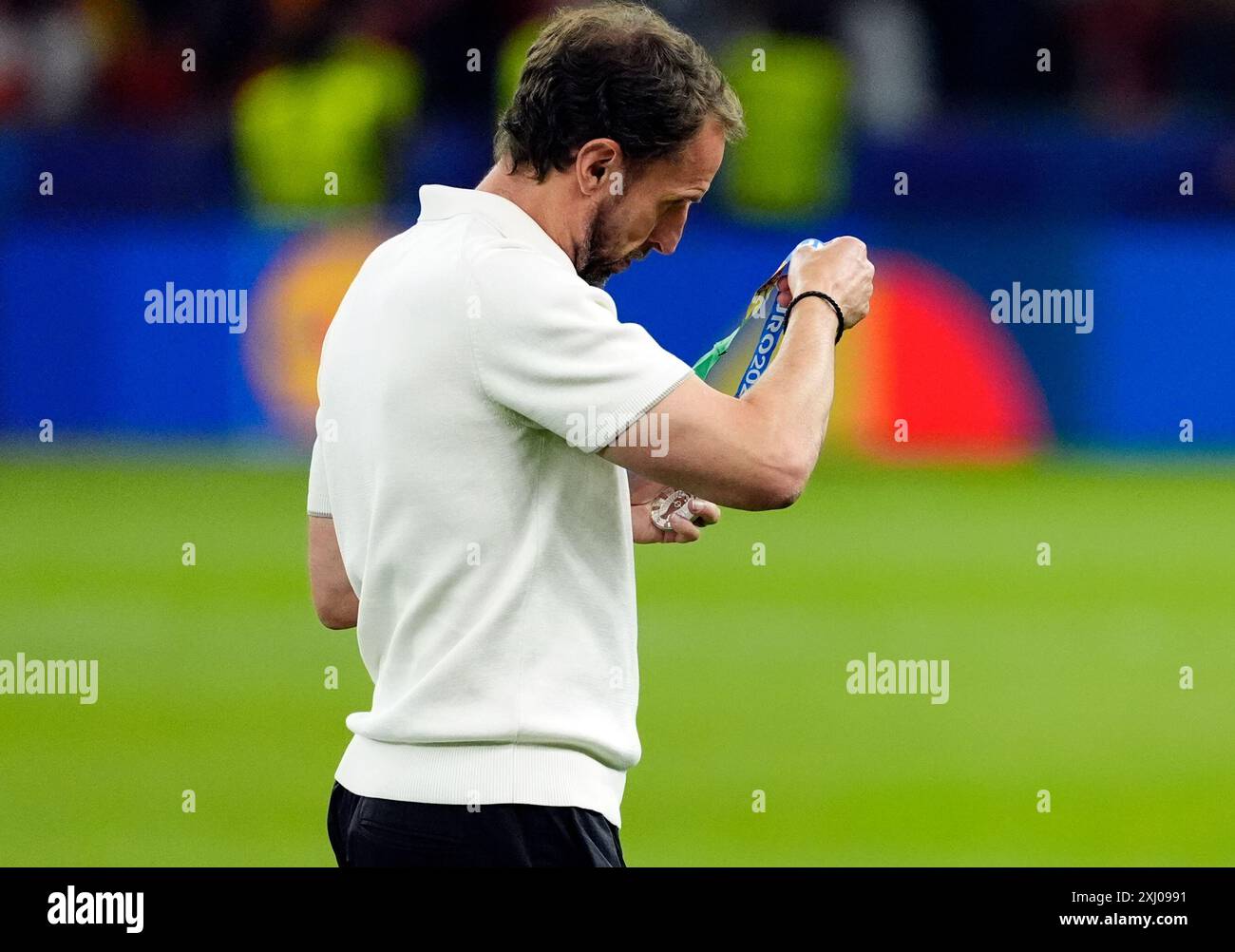 England manager Gareth Southgate with his runners up medal following ...