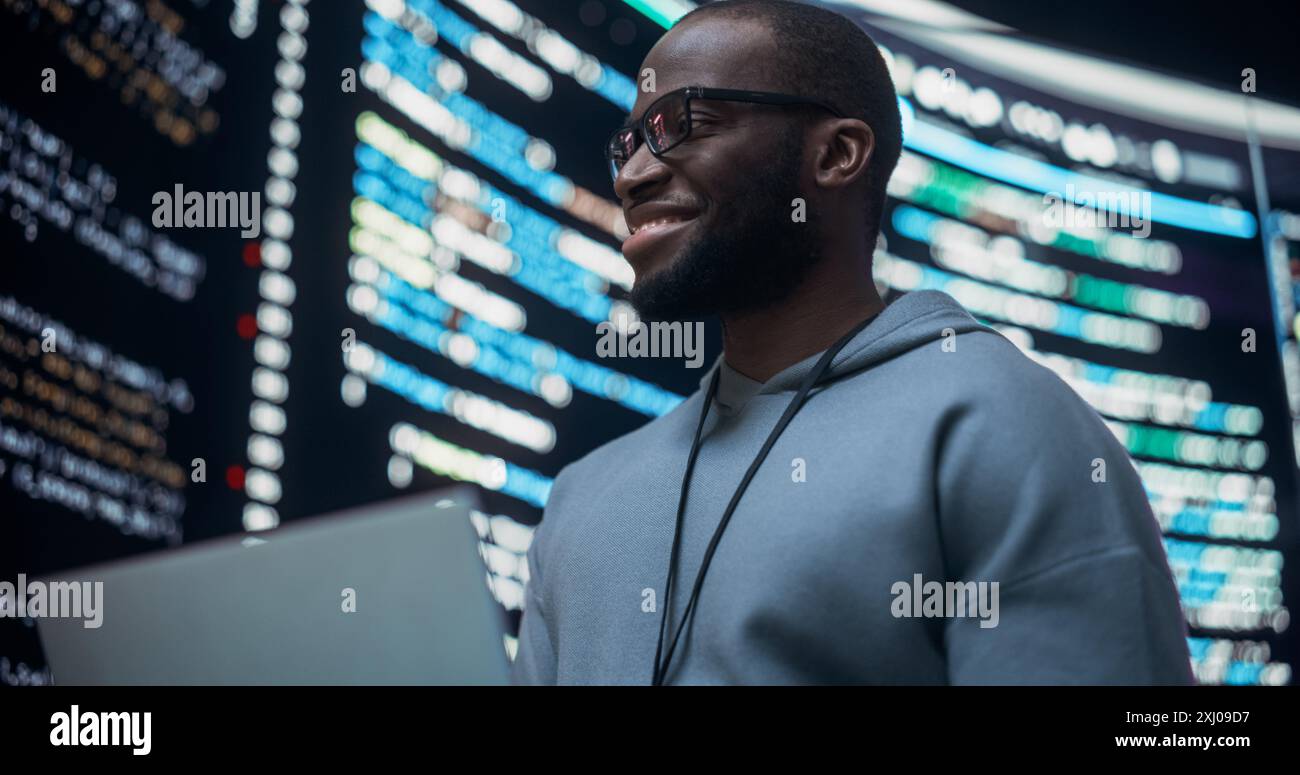 Database programmer typing server code hi-res stock photography and ...