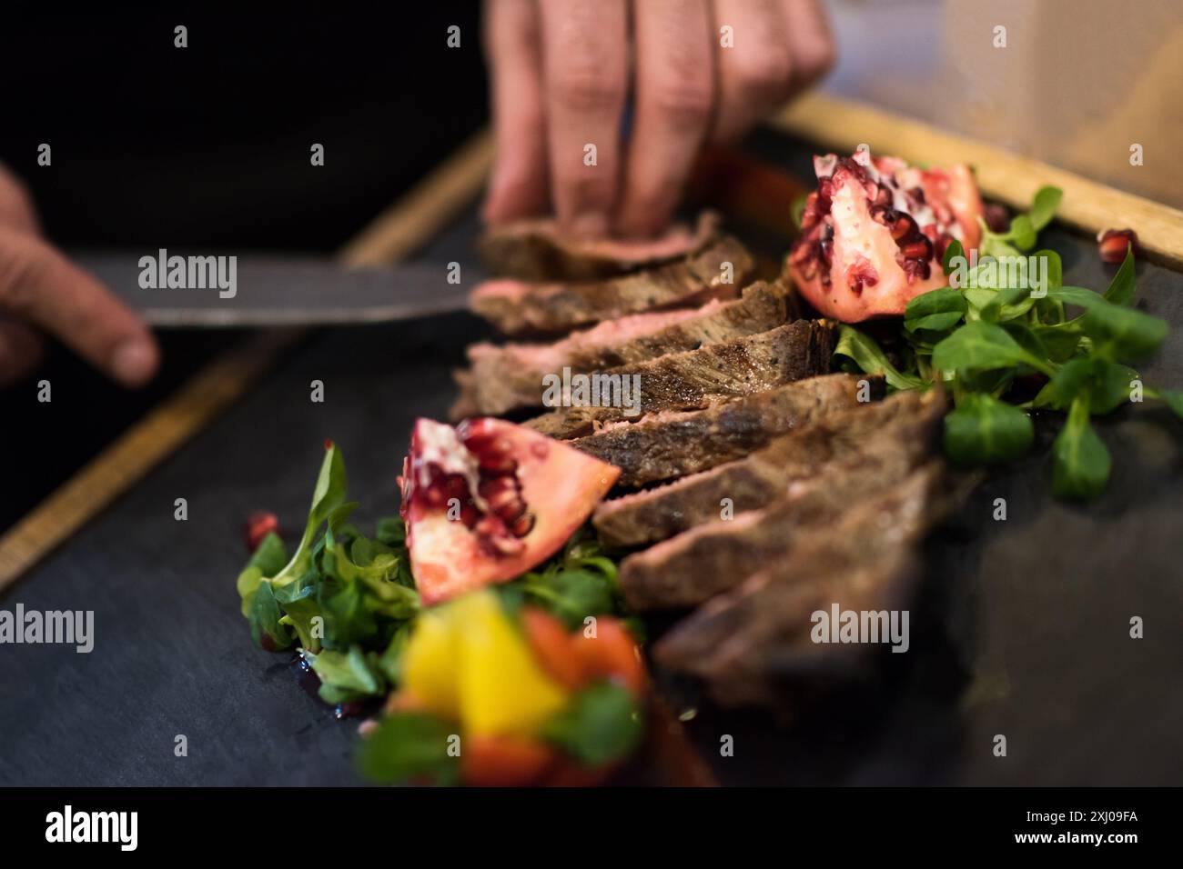 Gourmet restaurant michelin star preparation of delicious dishes for ...