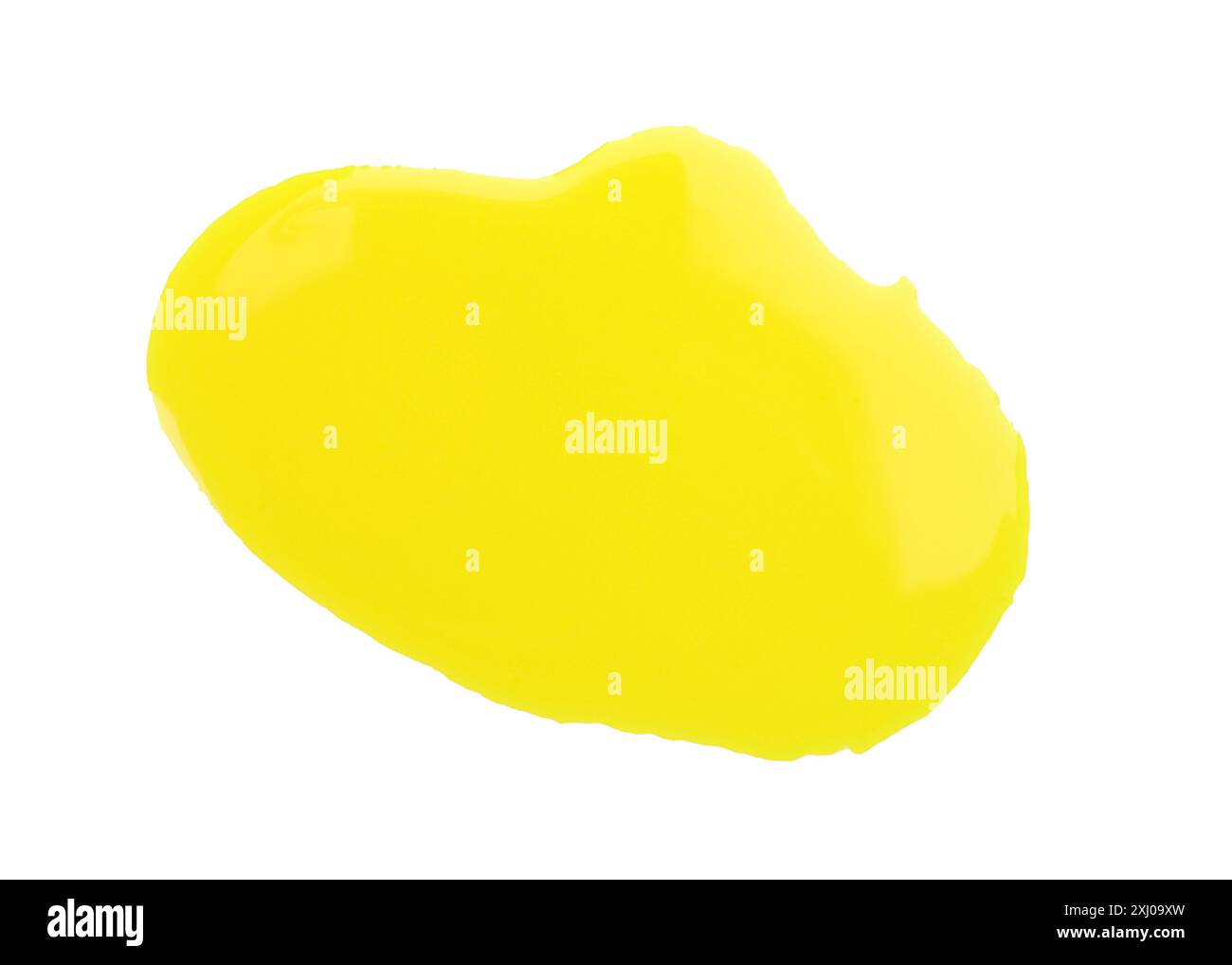 Blot of yellow printer ink isolated on white Stock Photo - Alamy