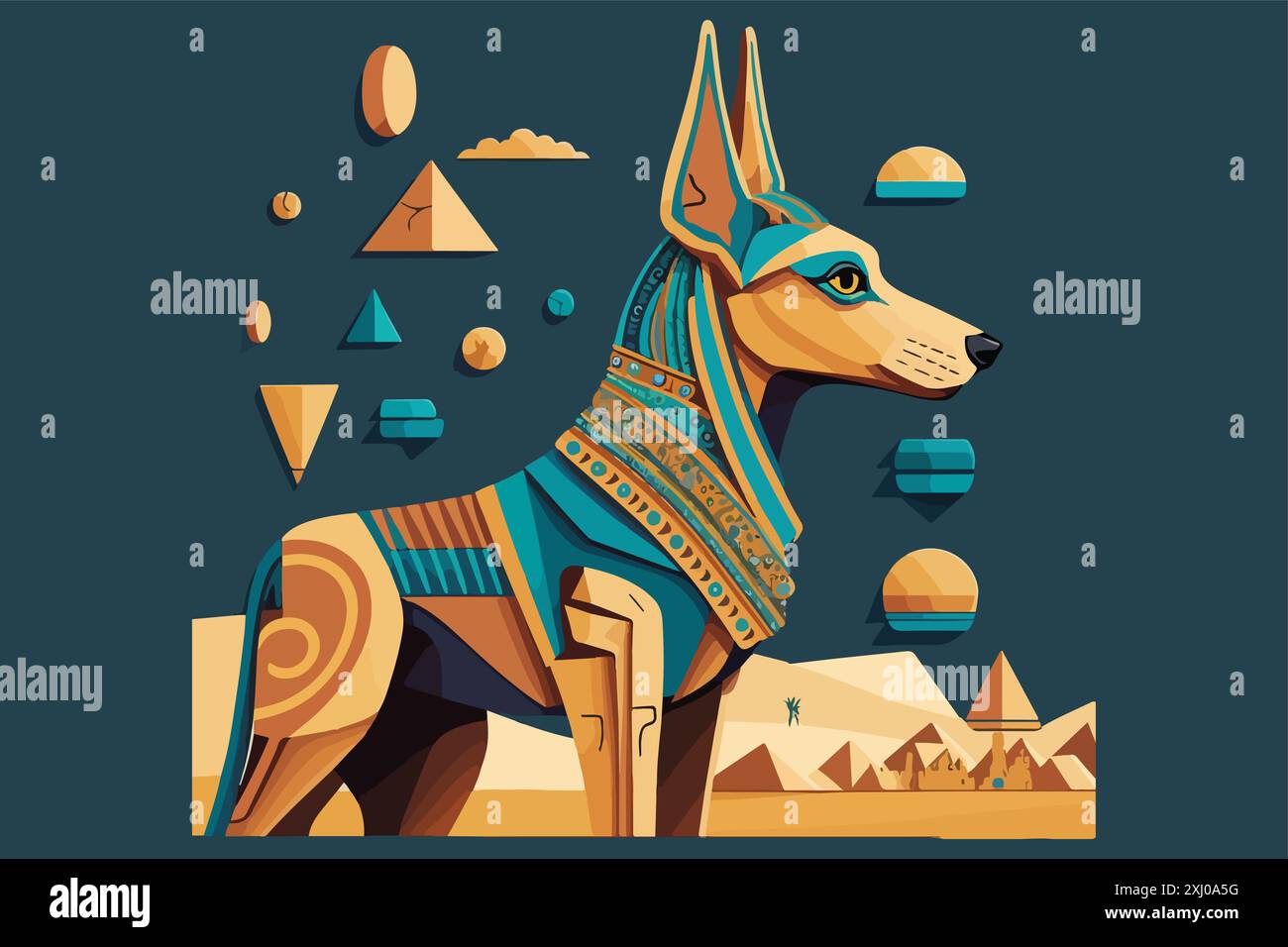 Pharaonic Dog vector illustration Stock Vector Image & Art - Alamy