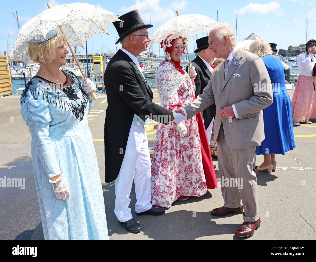 King Charles III meeting Guernsey Dancers while touring a showcase of ...