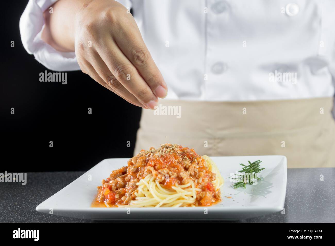 Gourmet restaurant michelin star preparation of delicious dishes for ...
