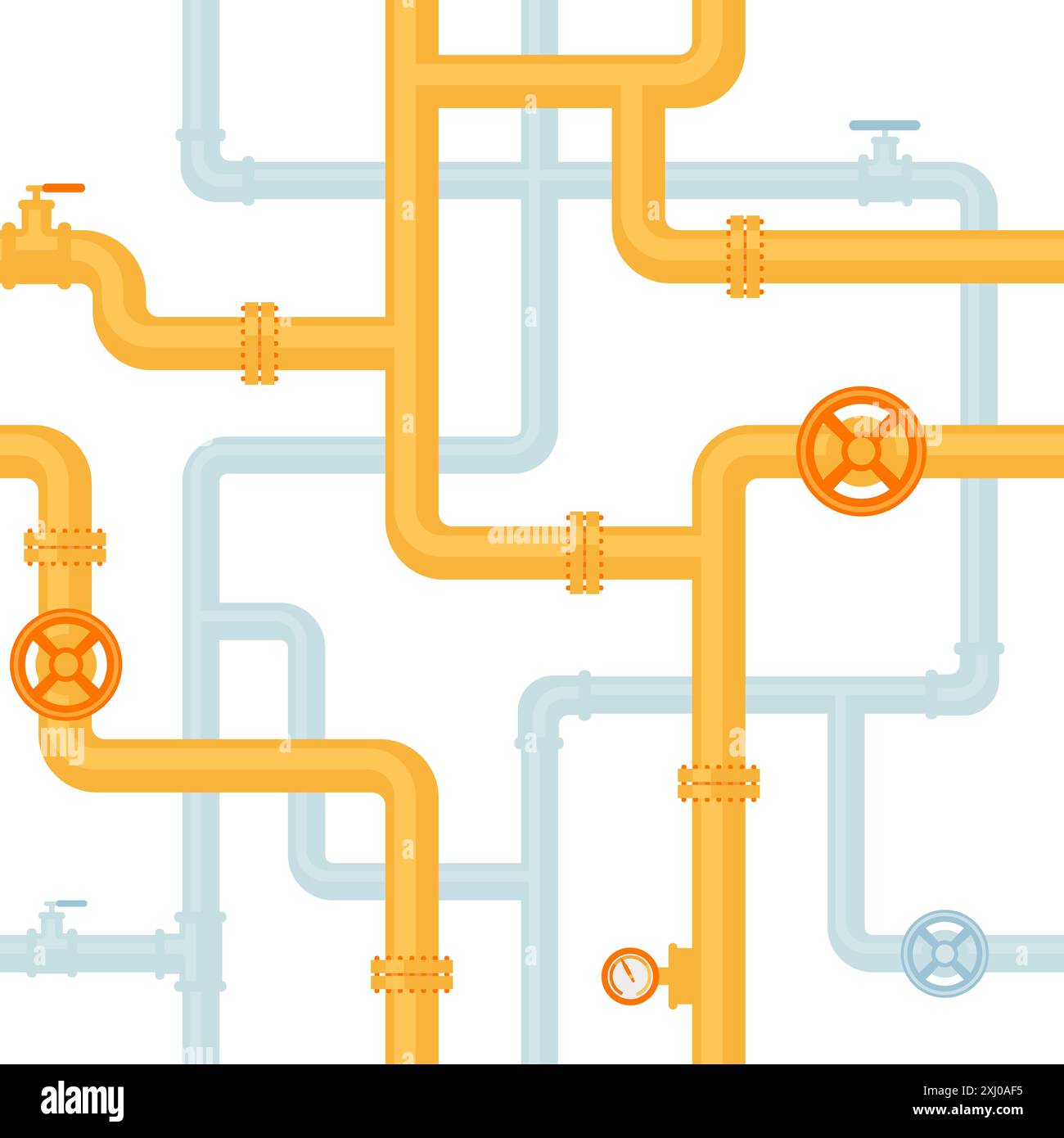 Industrial background with pipeline. Oil, water or gas pipeline with ...