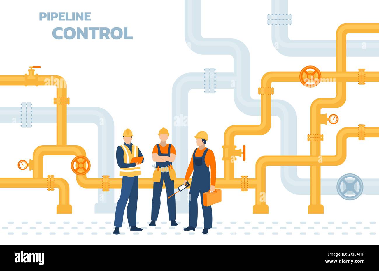 Oil gas workers. Petroleum pipeline engineers. Pipelines and pumps. Energy resources. Fuel ...