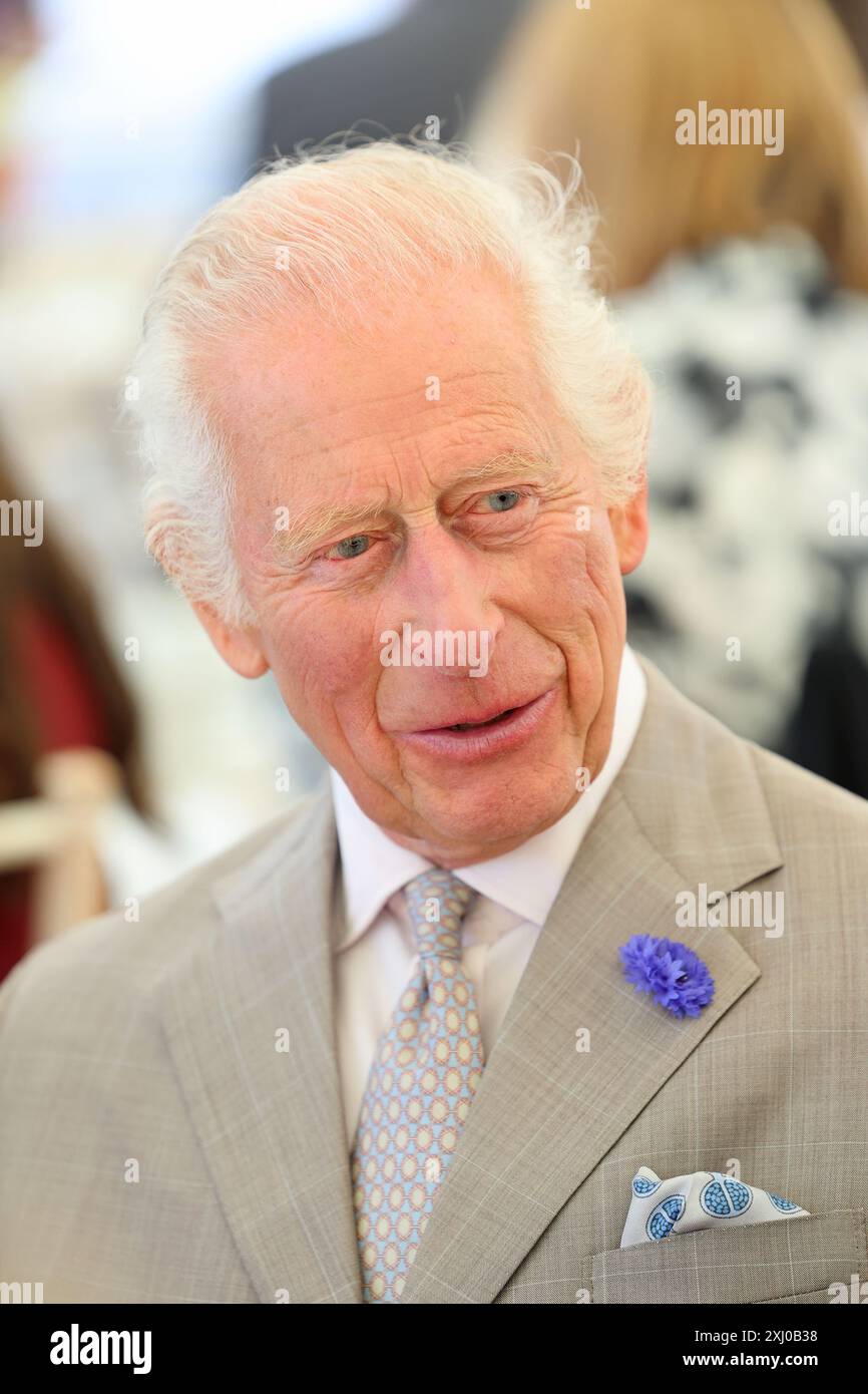 King Charles III while touring a showcase of Guernsey culture, heritage ...