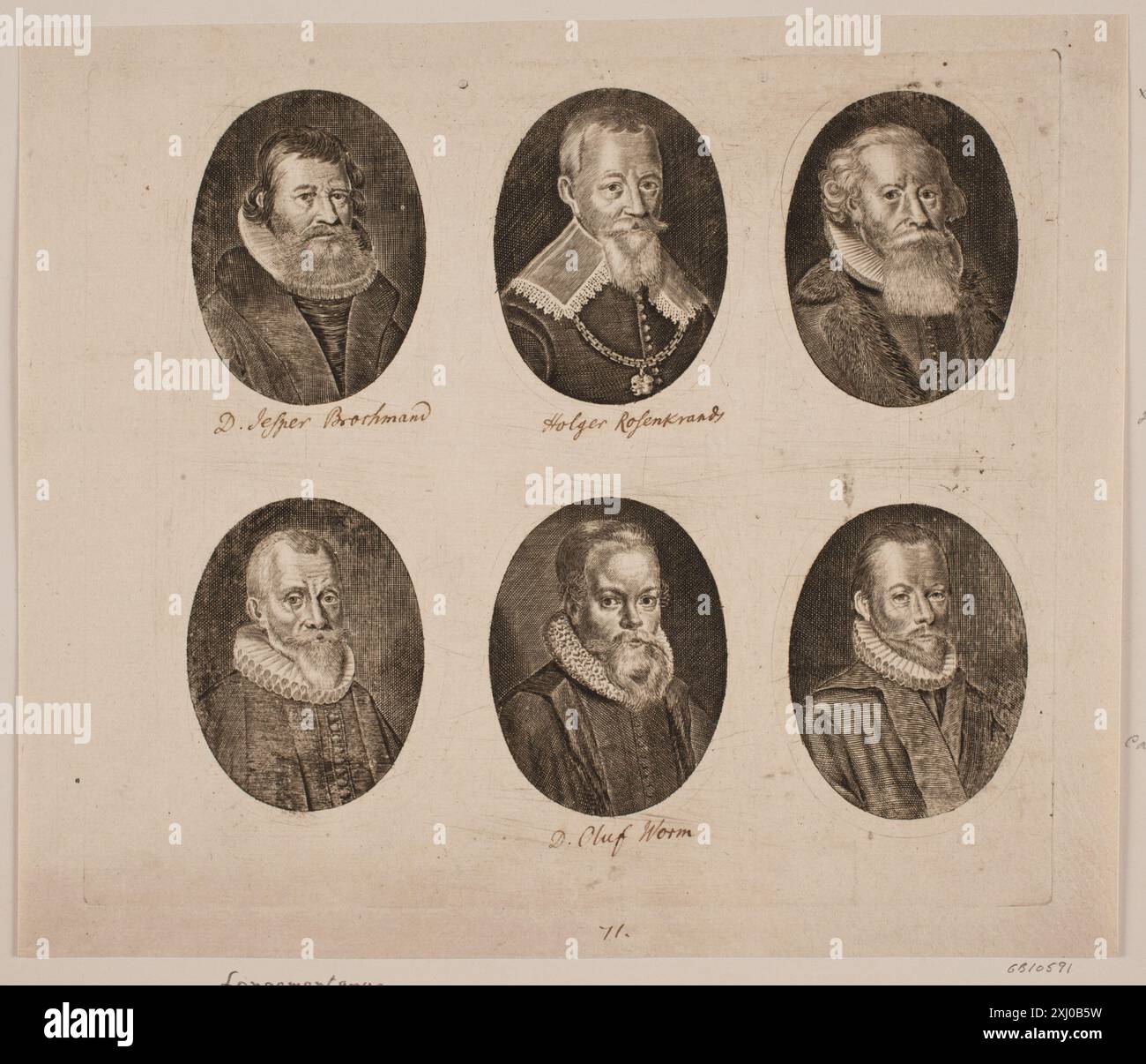 Portraits of Jesper Rasmussen Brochmand, Holger Rosenkrantz, Hans ...