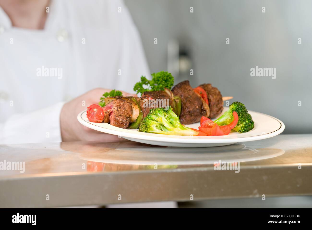 Gourmet restaurant michelin star preparation of delicious dishes for ...