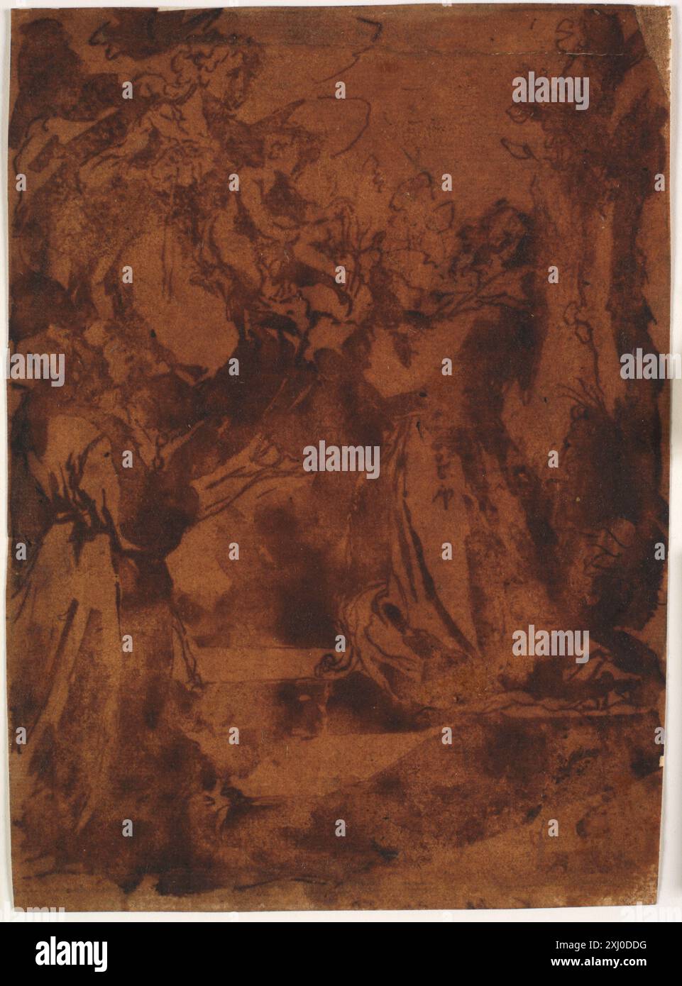 The Virgin Mary with the Jesus child gives Skt Frans of Assisi and an ...