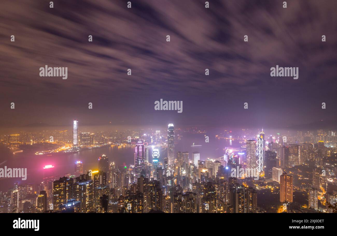 Aerial panorama hong kong downtown hi-res stock photography and images - Alamy