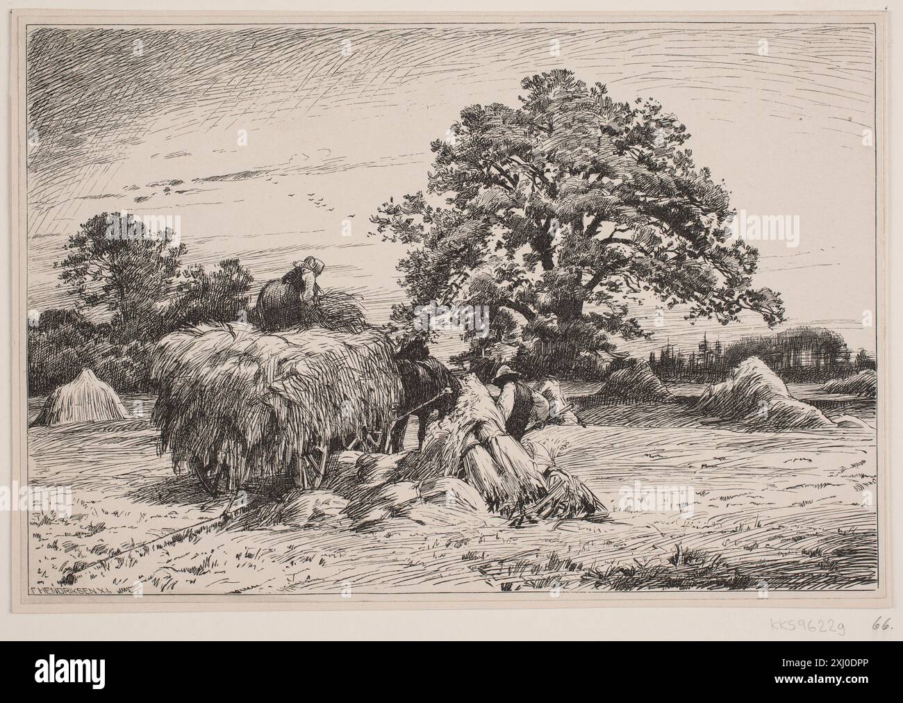 This xylograph by Hendriksen and Henningsen depicts an autumn landscape ...