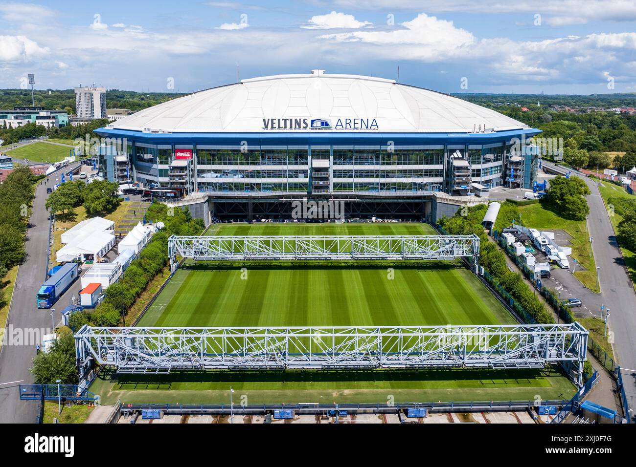 Gelsenkirchen, Germany. 16th July, 2024. The Veltins-Arena, home ground of FC Schalke 04 (shot ...
