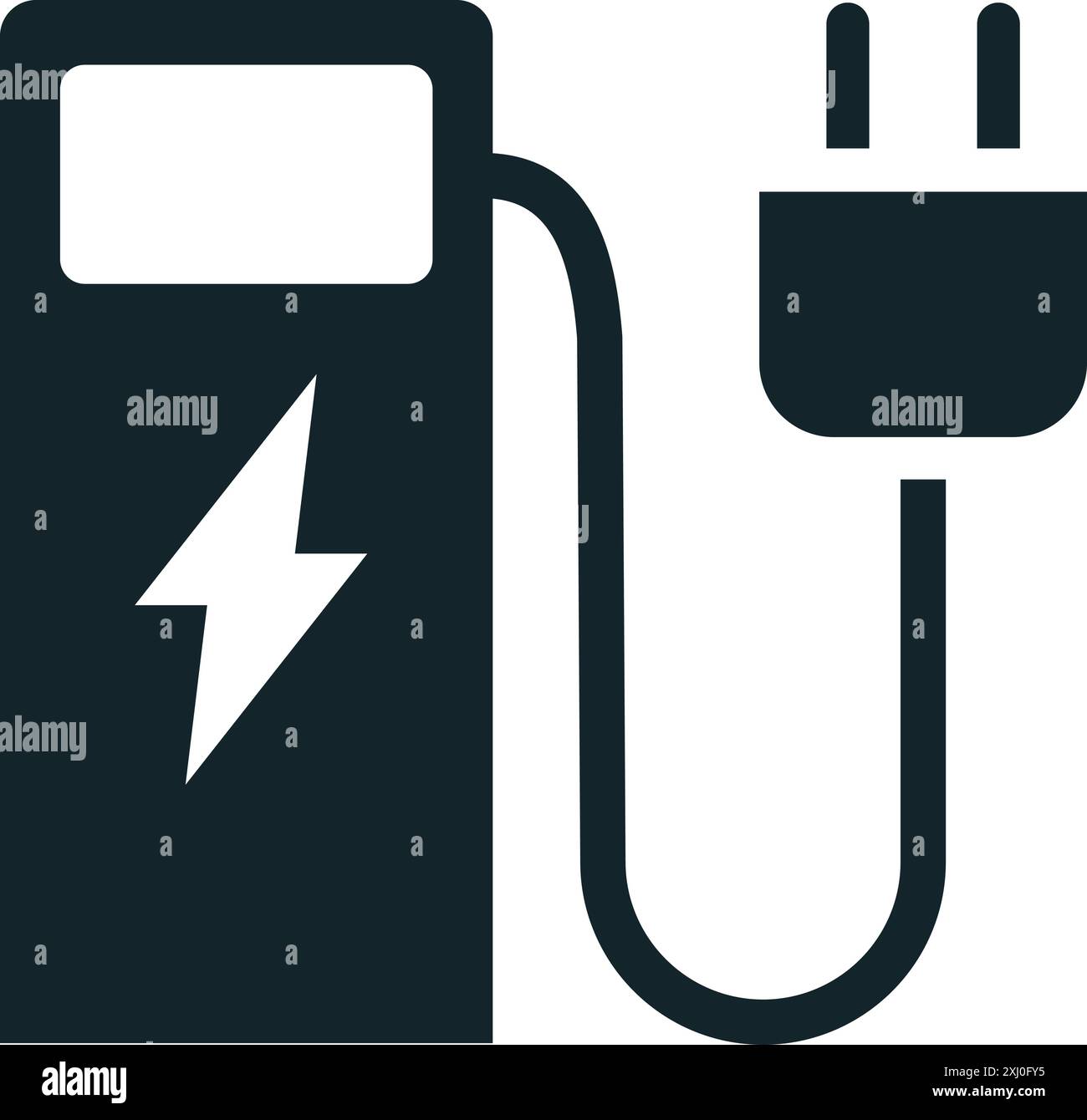 Charging Station Icon: A vector illustration in monochrome, depicted ...