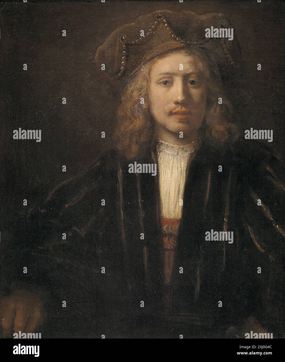 Young Man in a Pearl-trimmed Cap Rembrandt van Rijn (værksted) 1606 ...