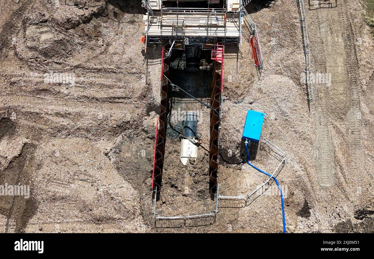 Work continues on the construction by Southern Water of a new 1km ...