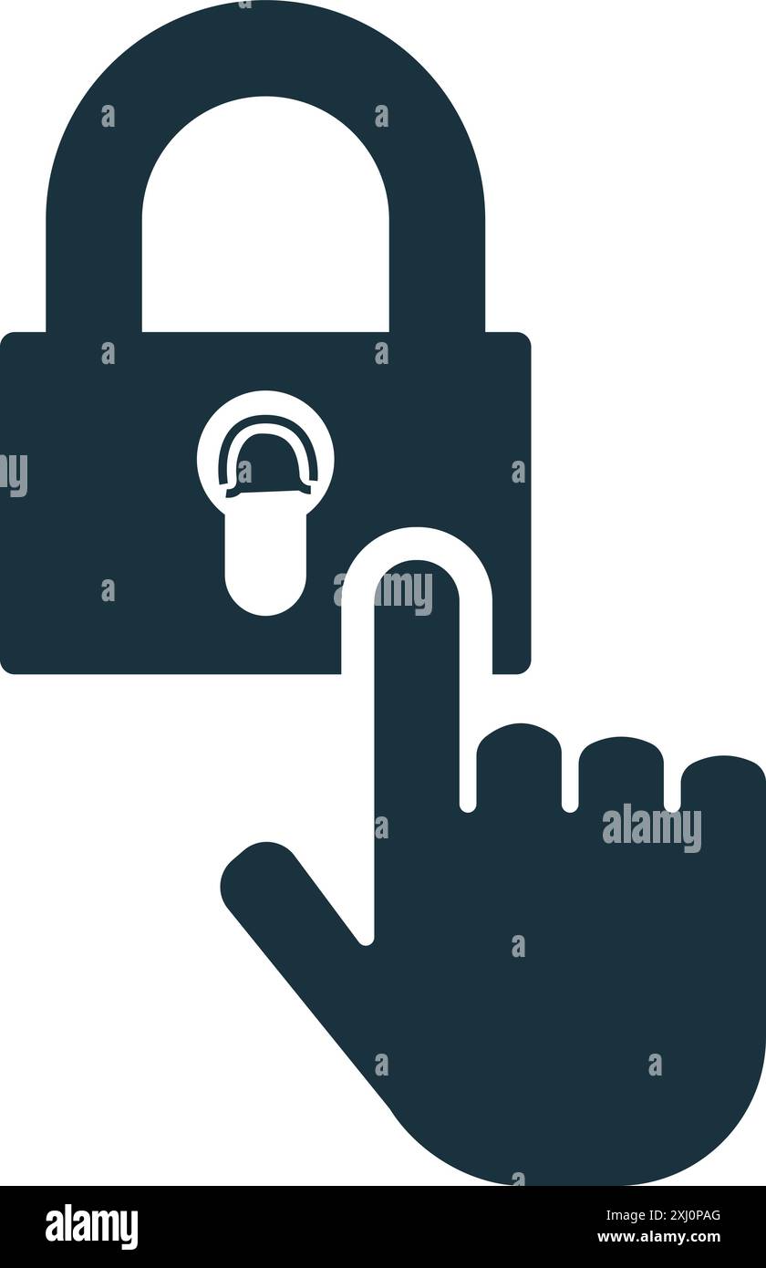 Biometric Security Icon Simple Creative Element Filled Monochrome