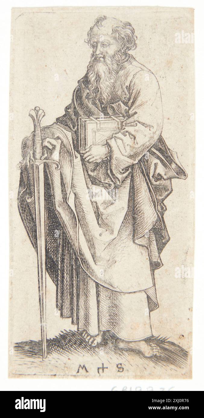 Copper engraving representing the apostle Paul, created by Martin ...