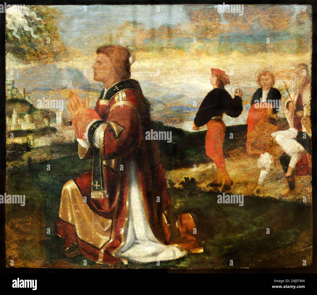Stoning of S. Stephan painting by Andrea Previtali Stock Photo - Alamy