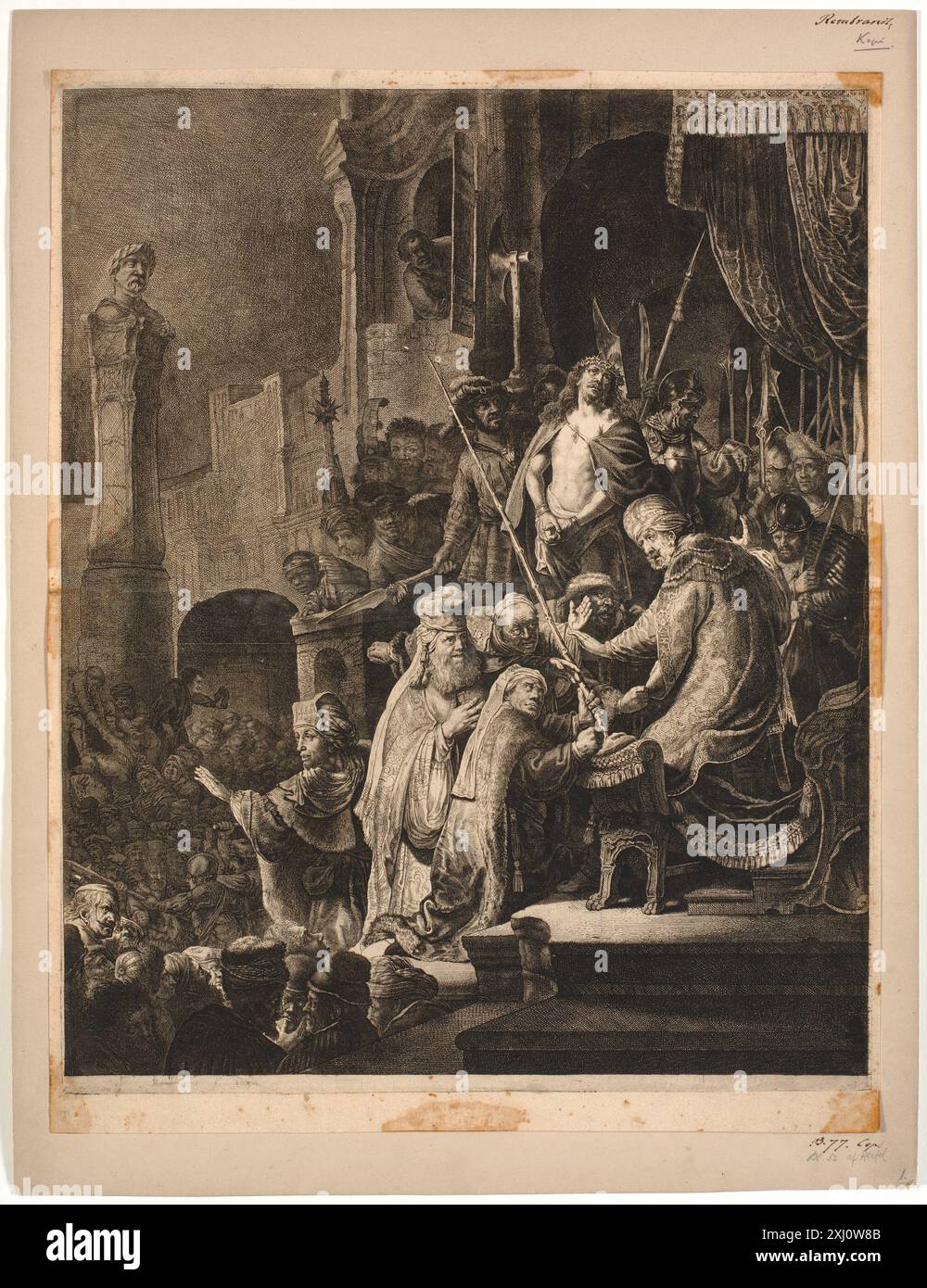 Christ before Pilate: large plate Rembrandt van Rijn 1606 - 1669, Vliet ...