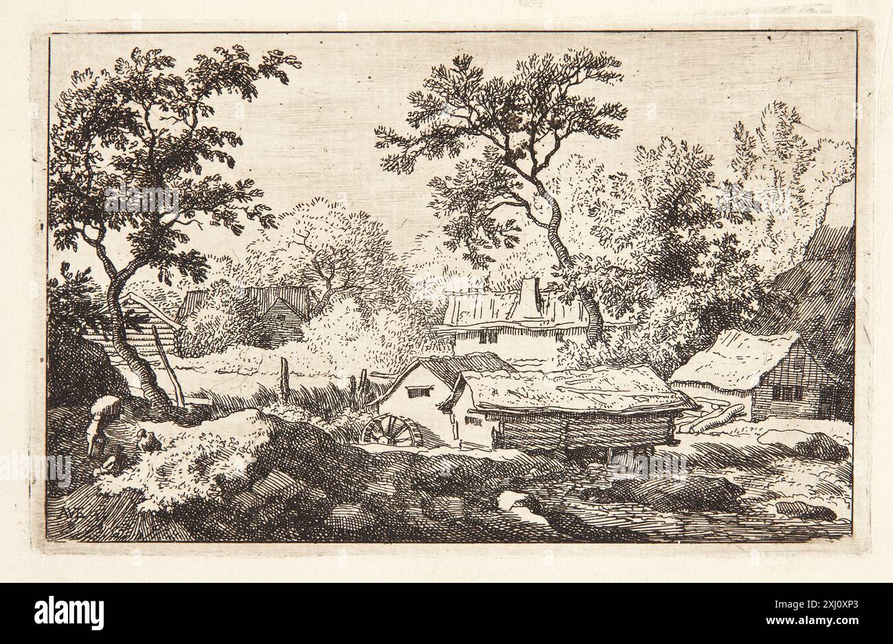 A watermill at a waterfall Everdingen, Allaert van 1621 - 1675 Etching ...