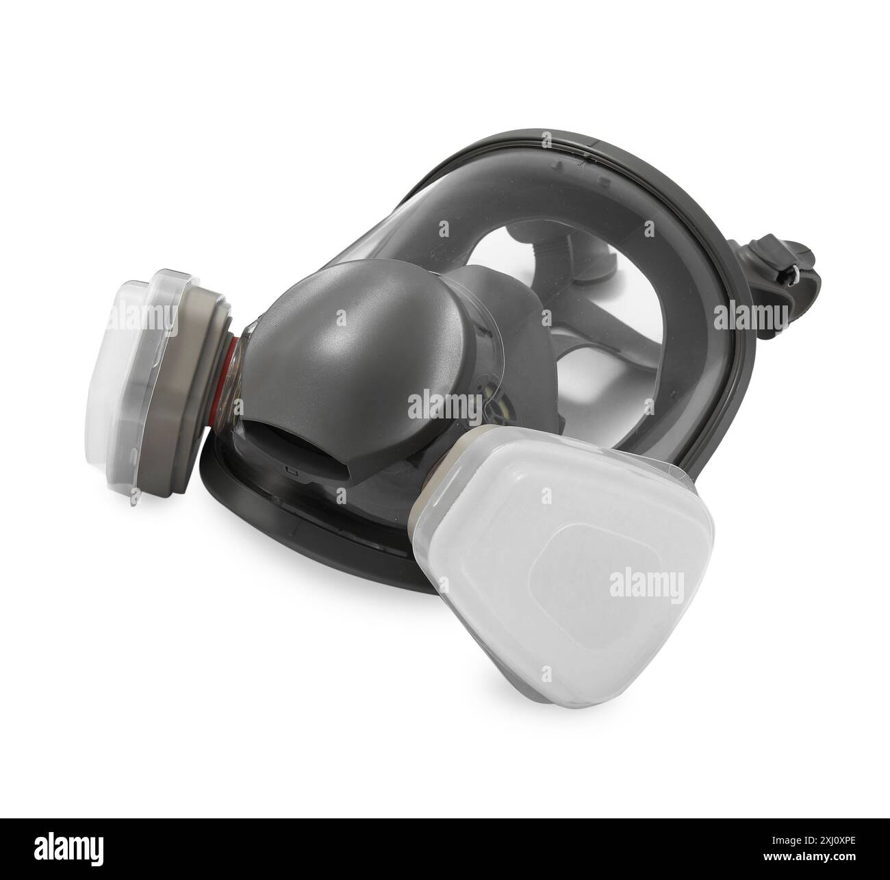 One full face respirator on white background Stock Photo - Alamy