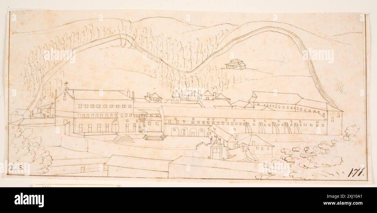 Drawing by Herman van der Hem and Andreas Bodan depicting a mountain ...