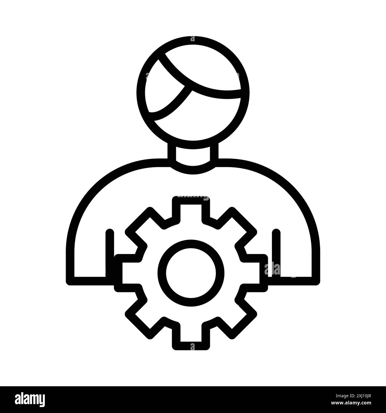 Administrator icon linear logo mark set collection in black and white ...