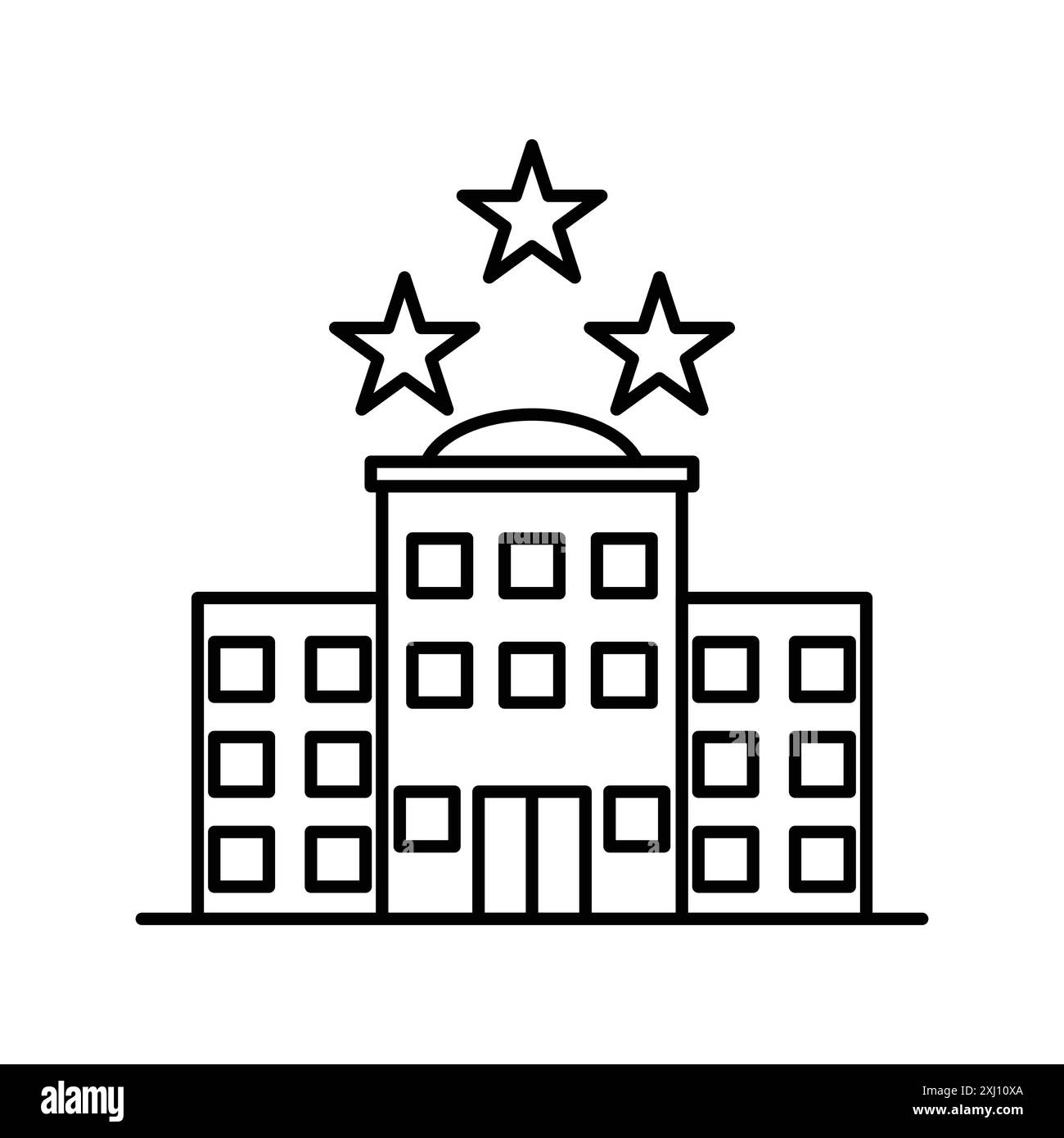 3 star Hotel icon linear logo mark set collection in black and white ...