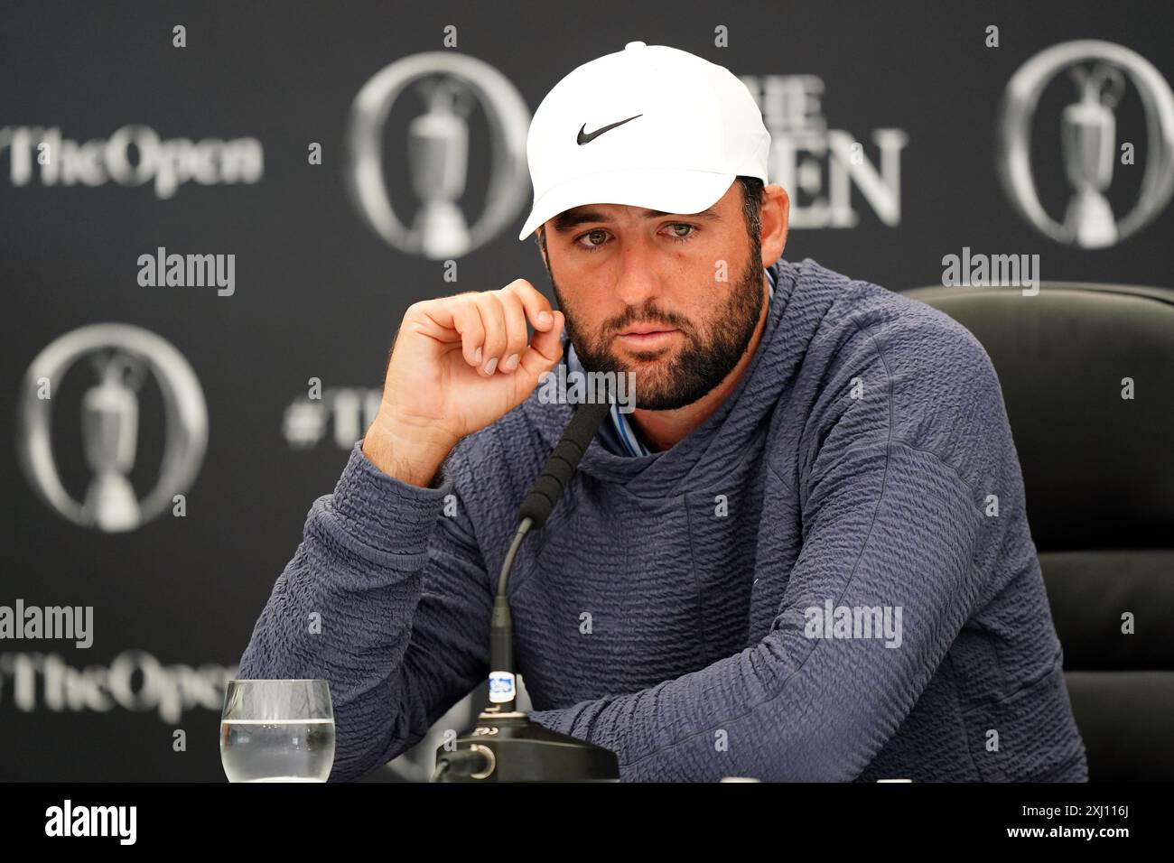 USA's Scottie Scheffler during a press conference ahead of The Open at ...
