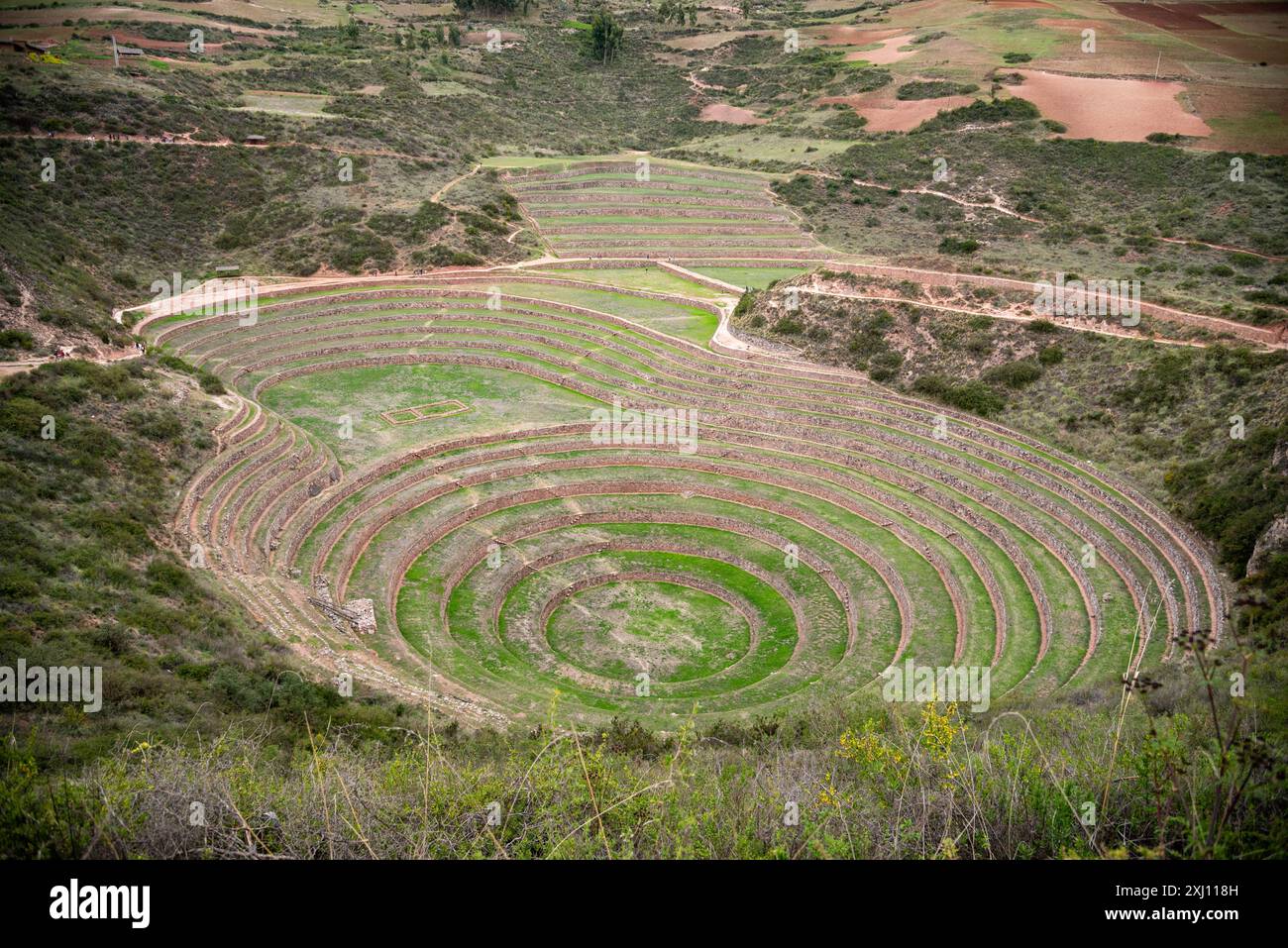 Moray place, an inca farm where them recolected vegetables and cereals ...