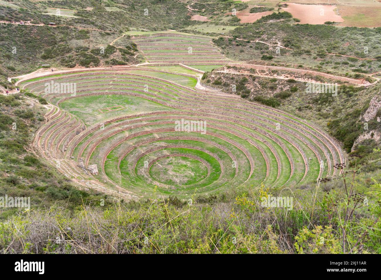 Moray place, an inca farm where them recolected vegetables Stock Photo ...