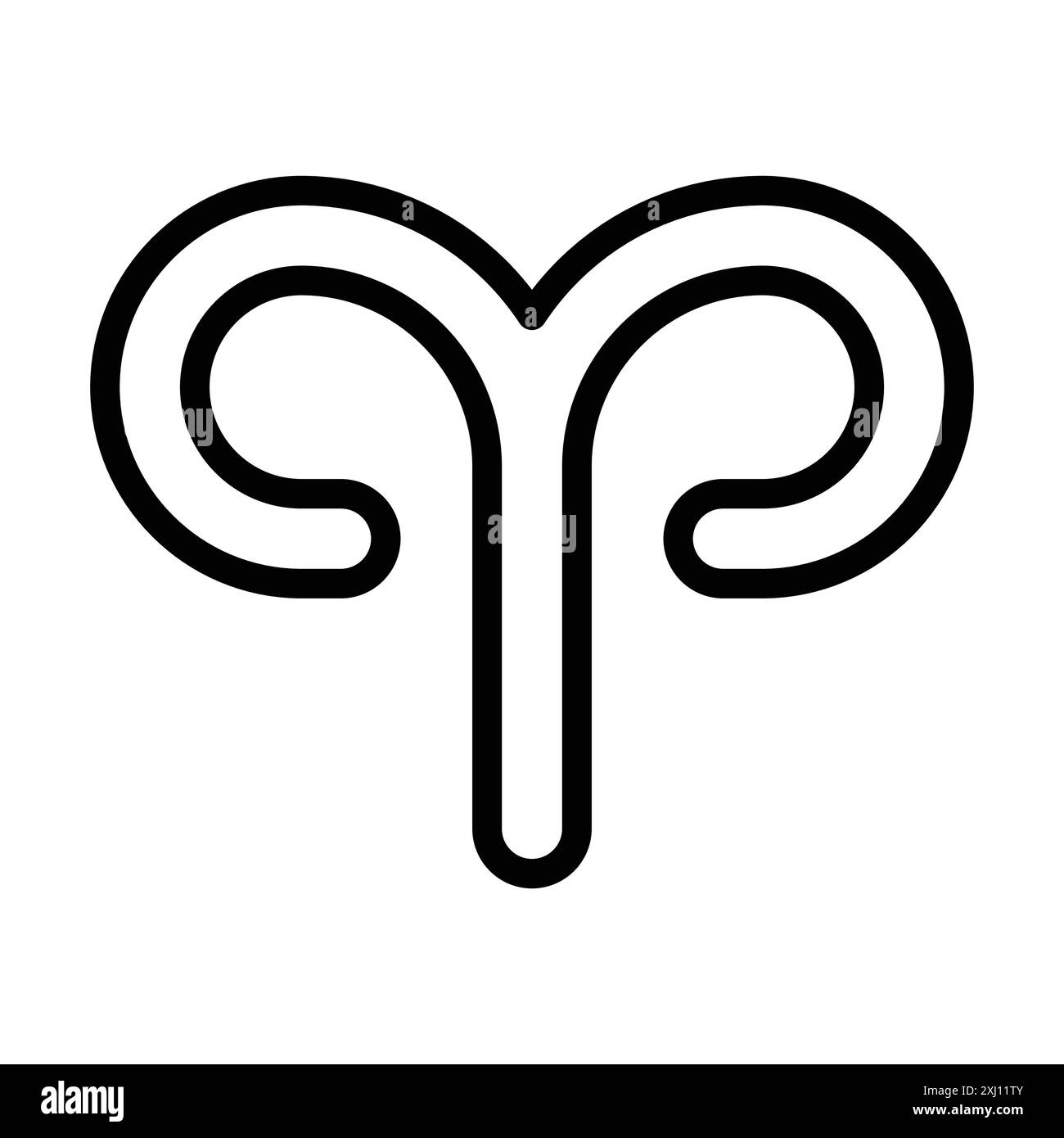Aries Zodiac Sign Icon Linear Logo Mark Set Collection In Black And White For Web Stock Vector