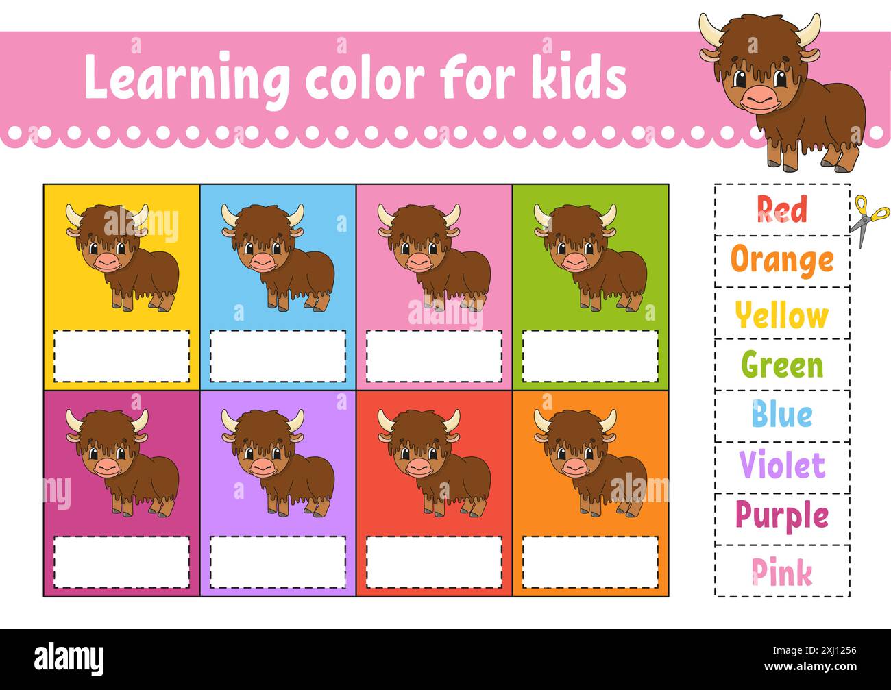 Learning color for kids. Education developing worksheet. Activity page ...