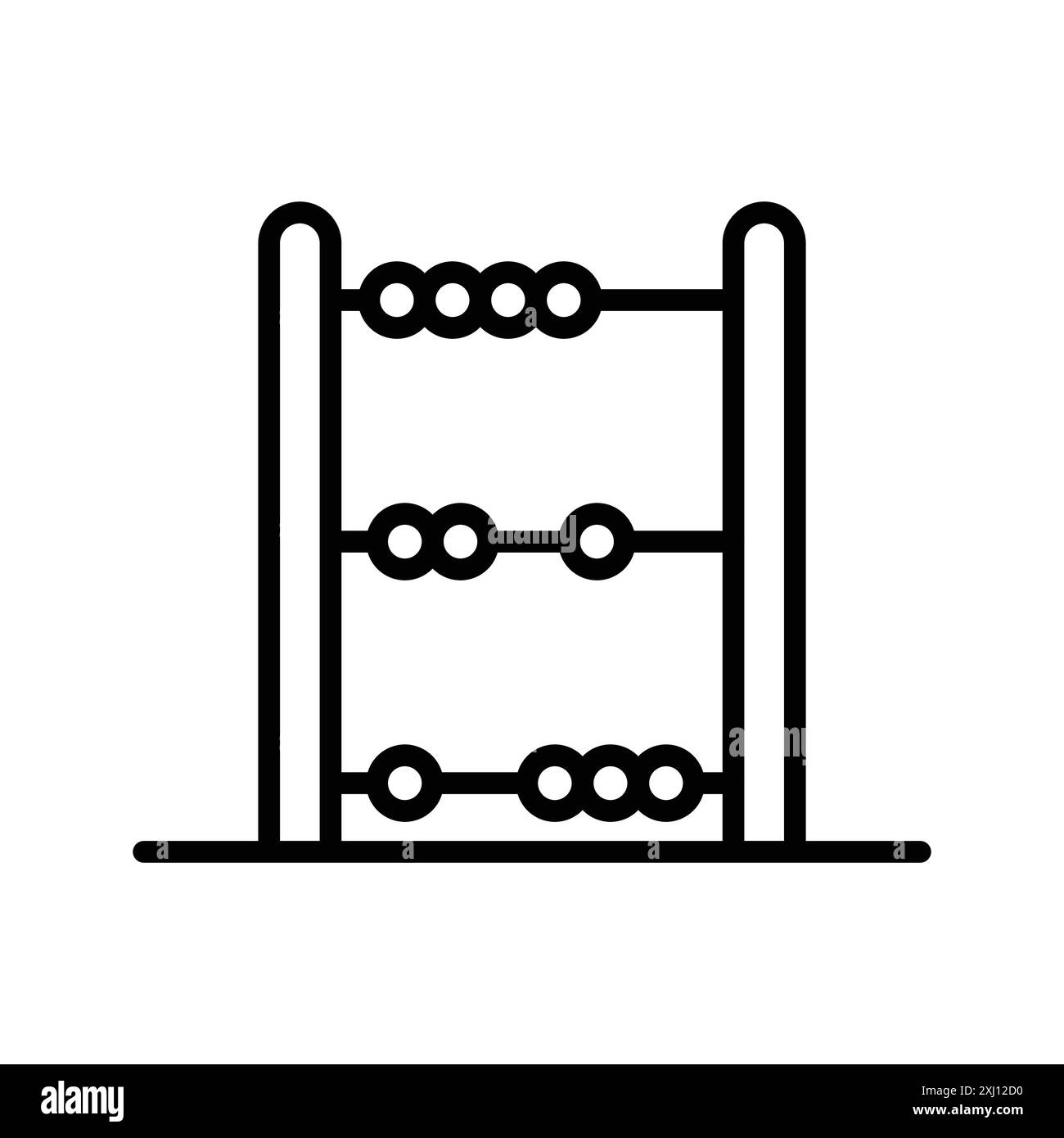Abacus icon linear logo mark set collection in black and white for web ...