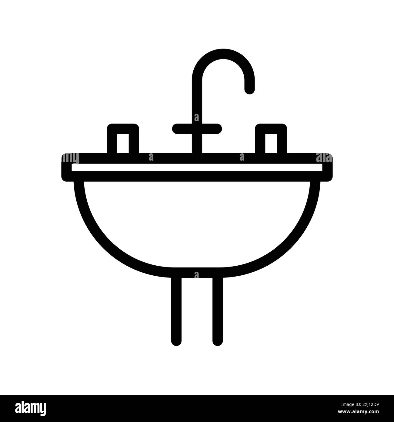 Bathroom sink icon linear logo mark set collection in black and white for web Stock Vector Image ...