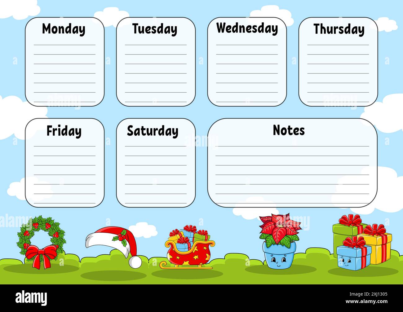 School timetable. For the education of children. Isolated on color ...
