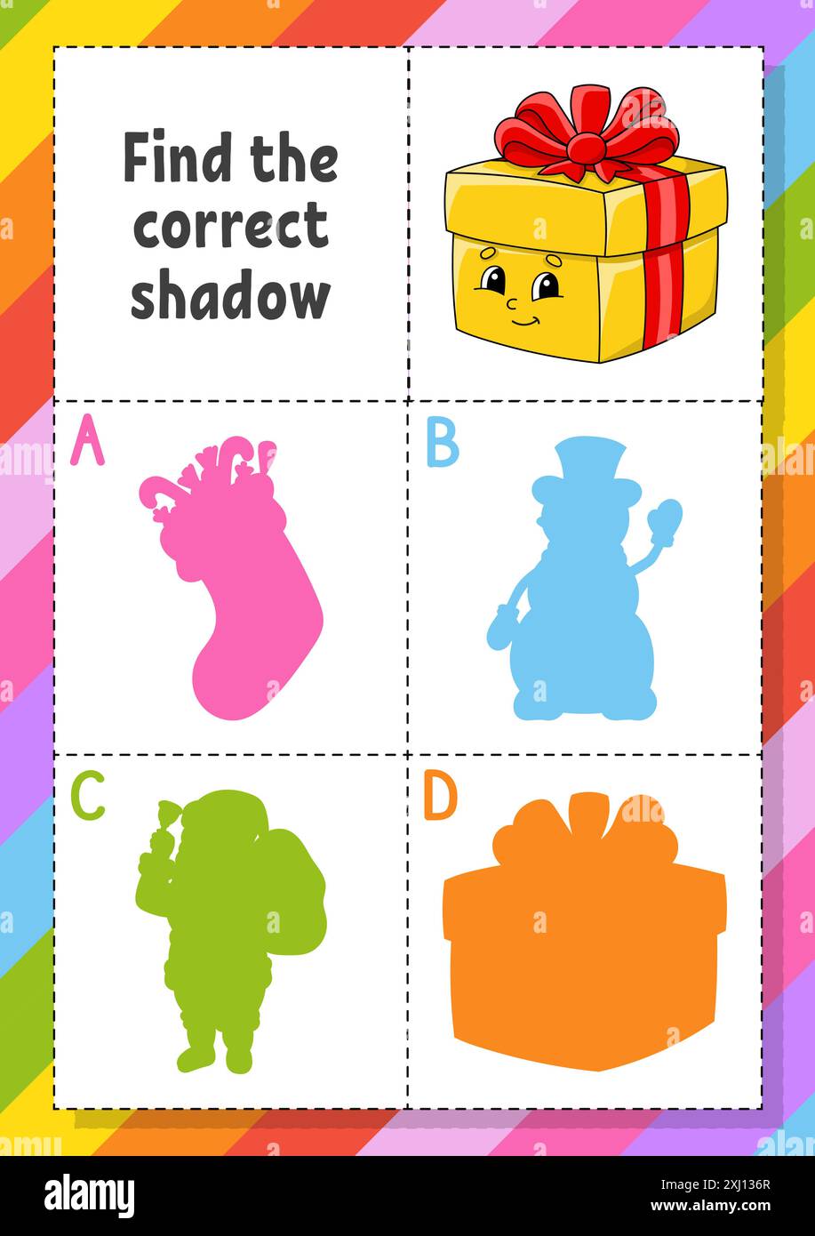 Find the correct shadow. Education developing worksheet for kids ...