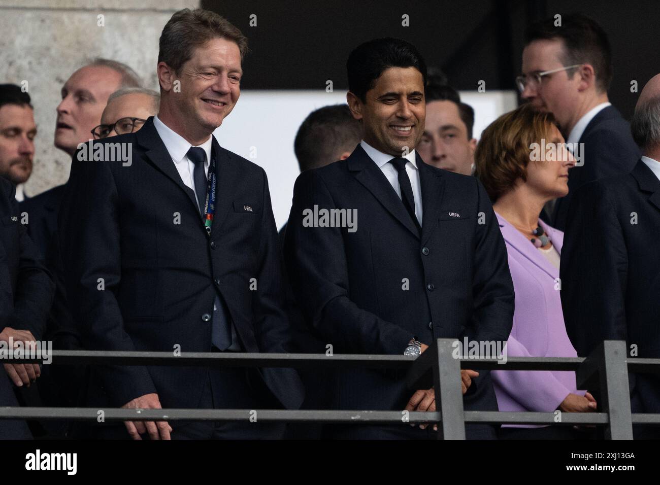 BERLIN, GERMANY - JULY 14: (R) PSG chairman Nasser Al-Khelaifi during ...