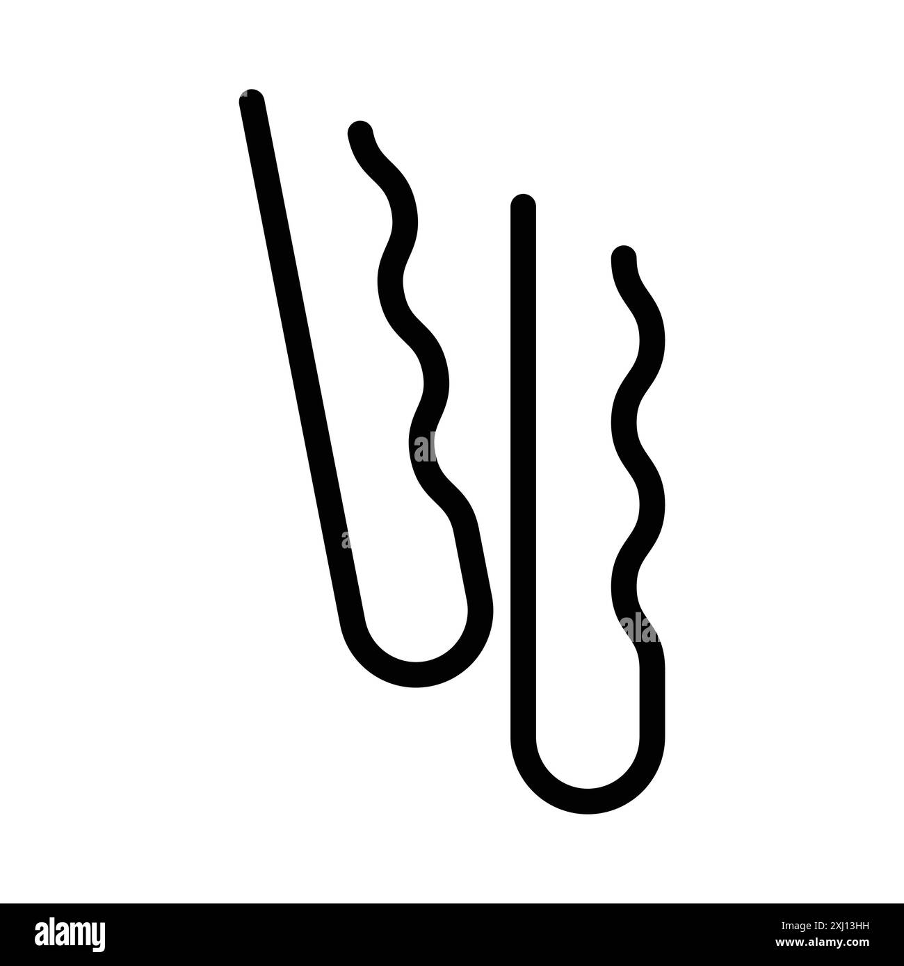 bobby pins icon linear logo mark set collection in black and white for web Stock Vector Image ...