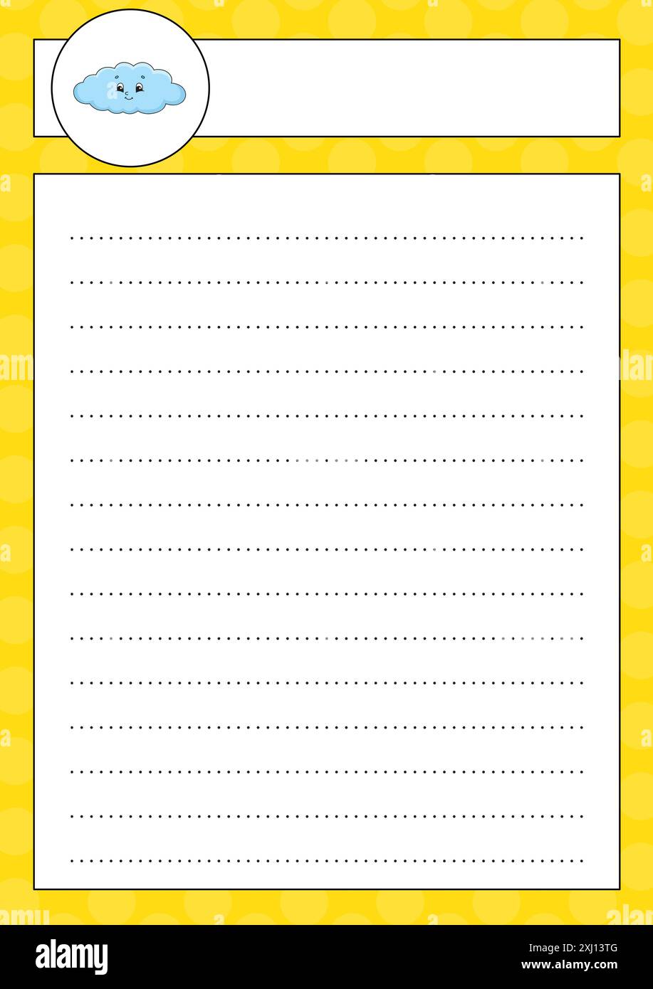 Lined sheet template. Handwriting paper. For diary, planner, checklist ...