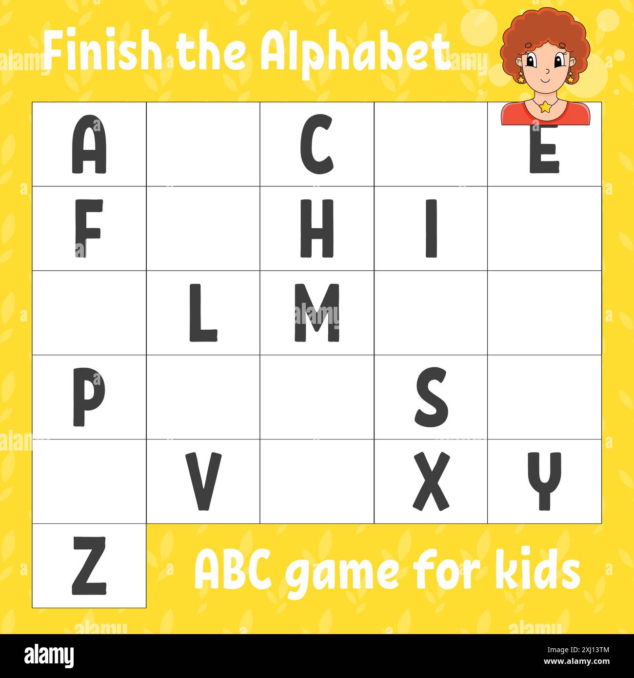 Finish the alphabet. ABC game for kids. Education developing worksheet ...