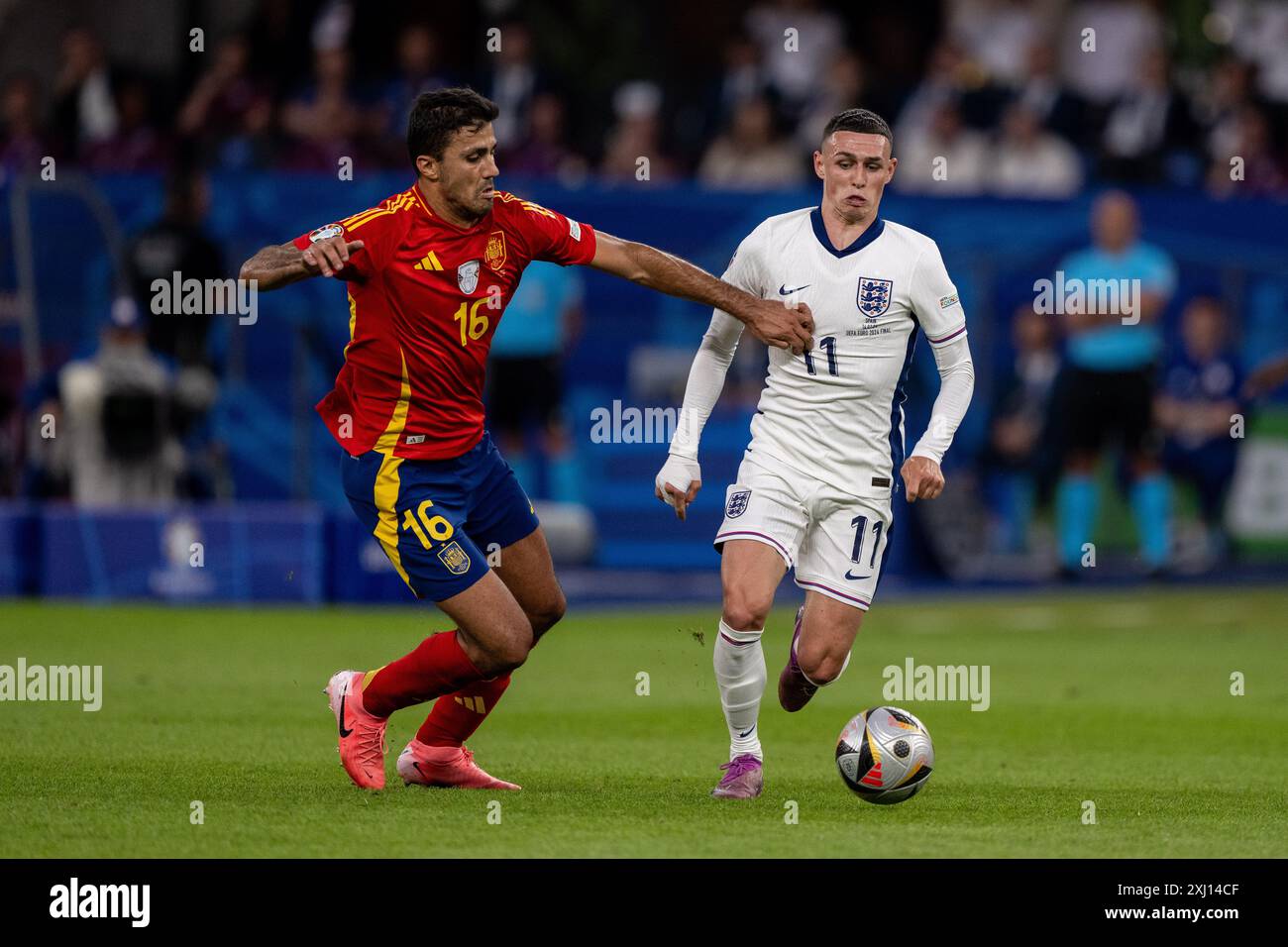 BERLIN, GERMANY - JULY 14: Rodri, Phil Foden during the UEFA EURO 2024 ...